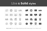 Movie and Cinema Icons, a Solid Icon by filborg