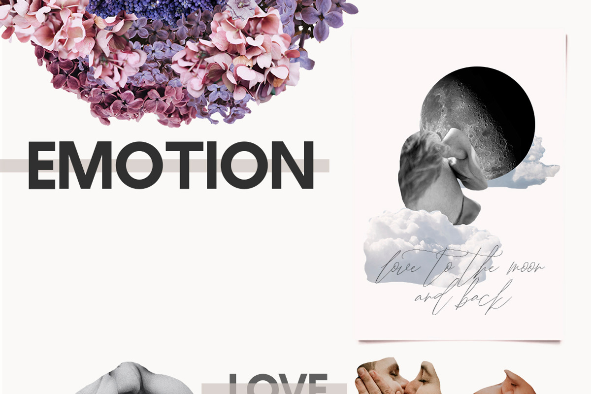 Emotion collage creator Cuts out, an Object Graphic by 60secondsArt