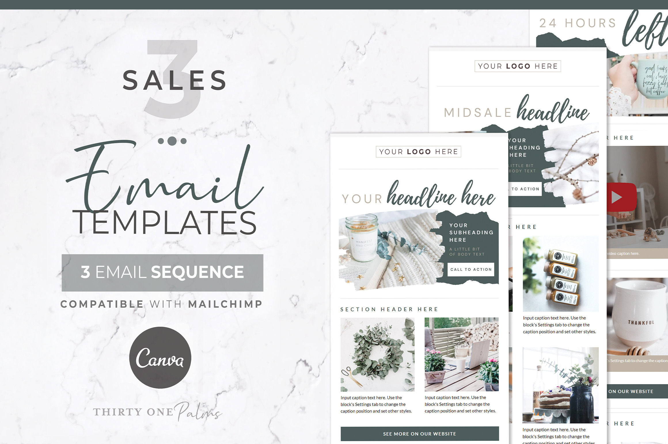 Mailchimp & Canva Template | 3 Pack, an Email Template by Thirty One ...