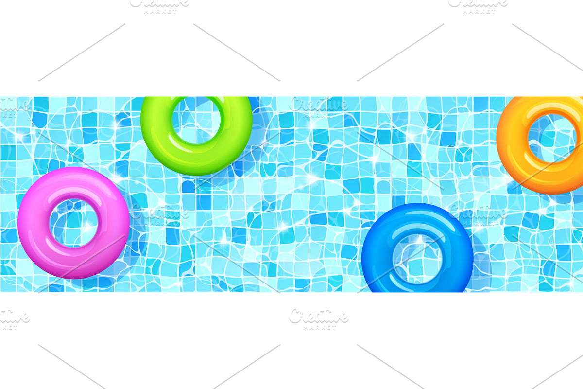Swimming pool with colorful, an Illustration by art PVP - market