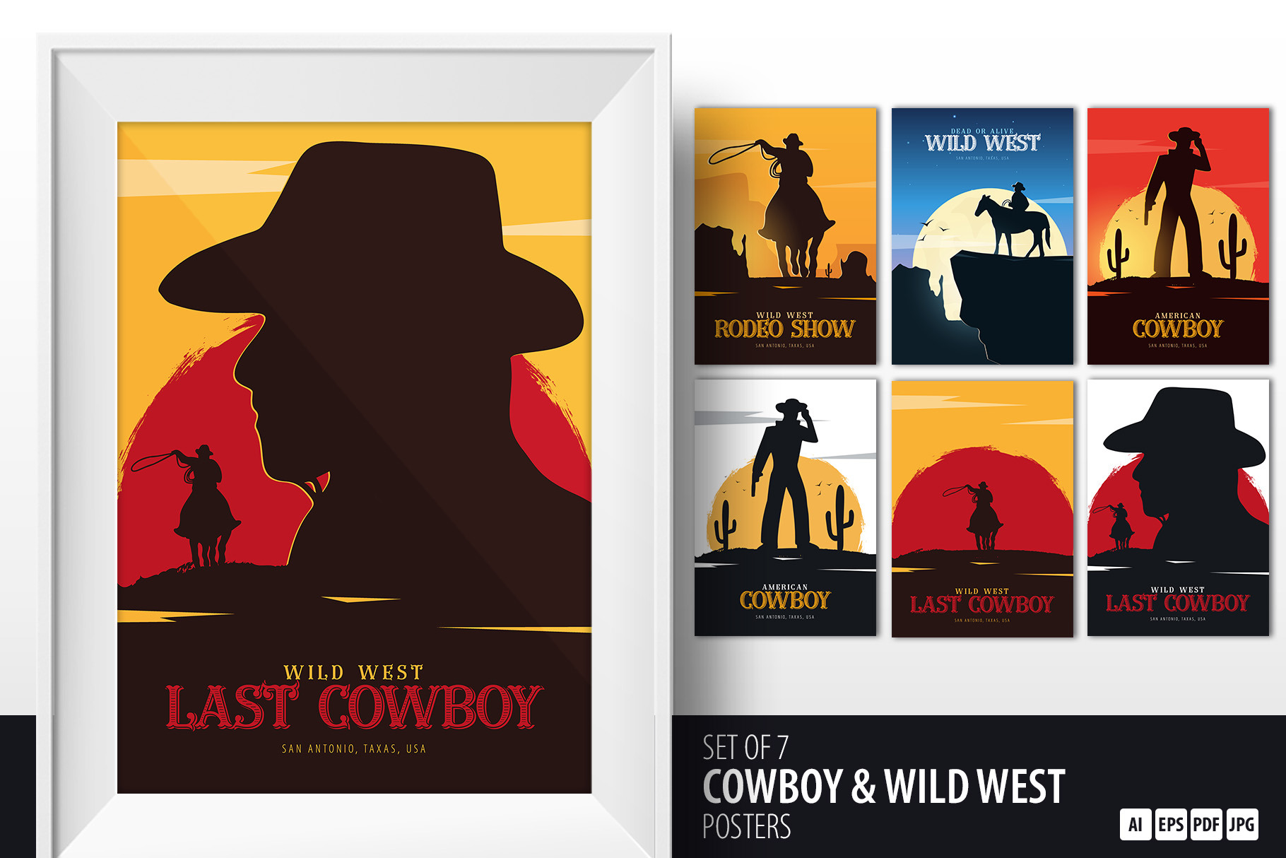 Cowboy & Wild West Posters, a Person Illustration by Leo Edition