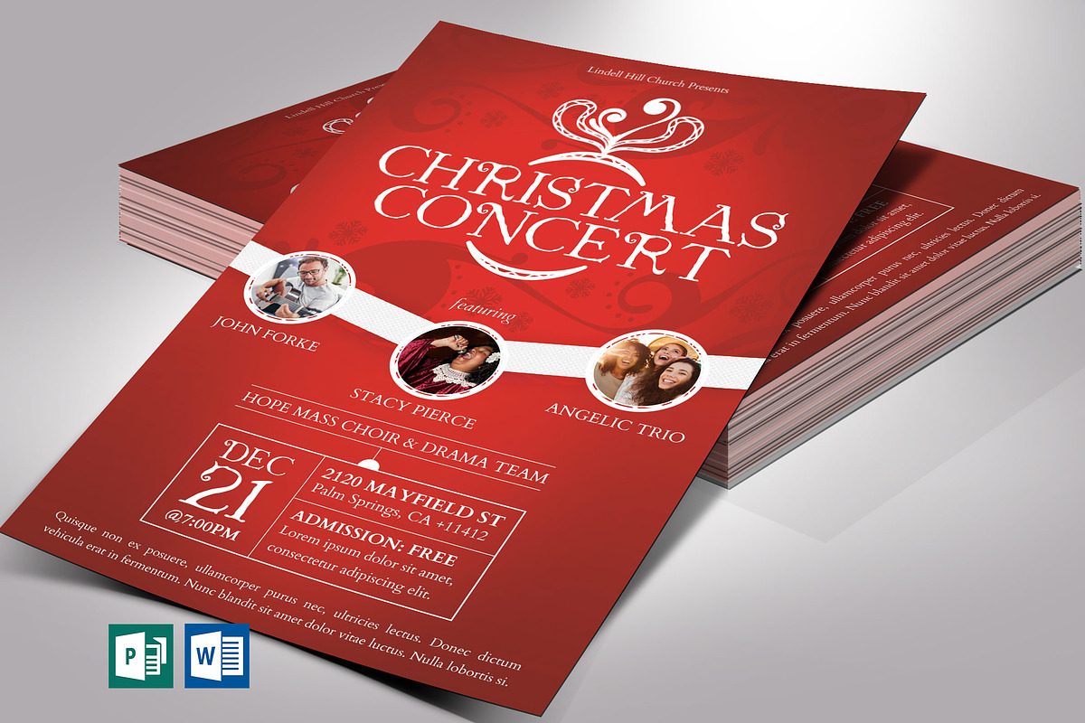 Christmas Concert Flyer Word Publisher