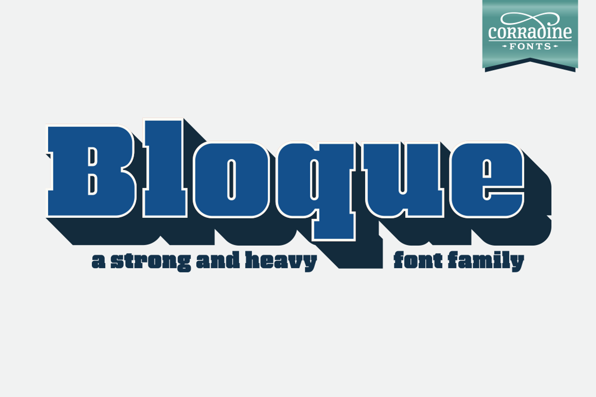 Bloque, a Slab Serif Font by Corradine Fonts