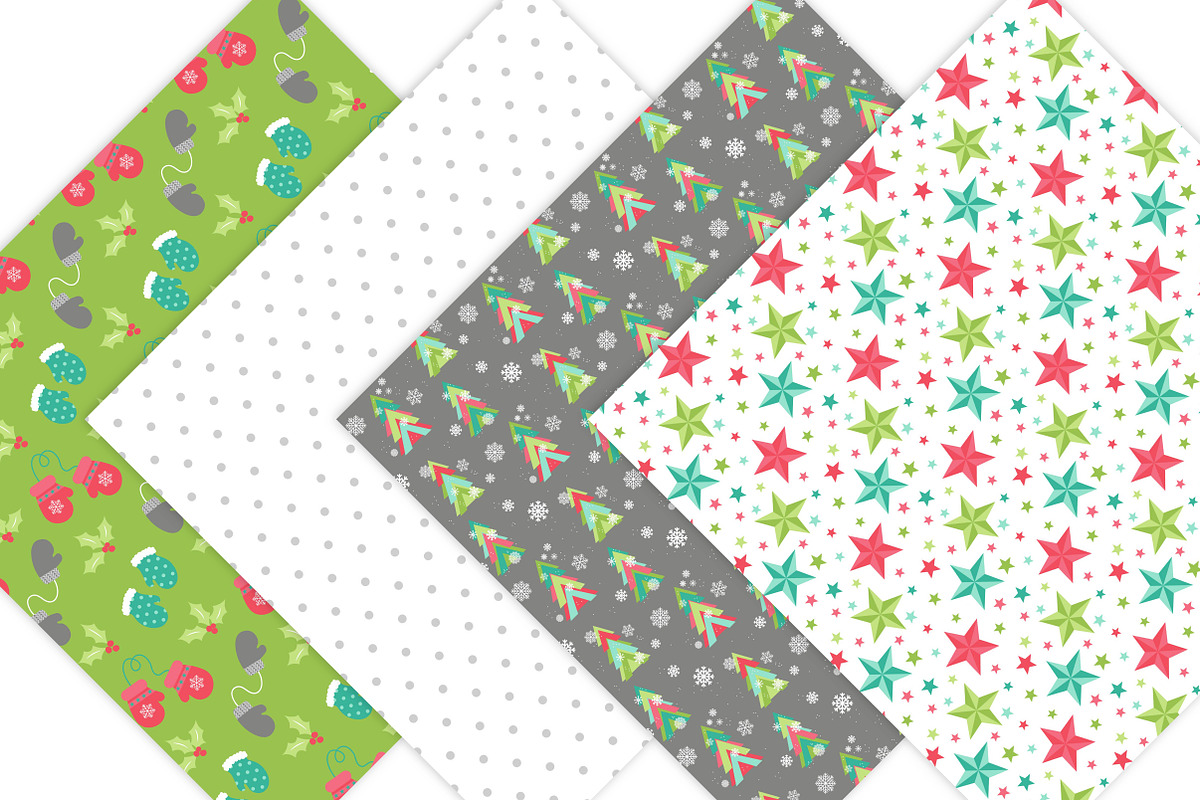 Christmas Digital Paper Patterns, a Pattern Graphic by Leska's Digitals