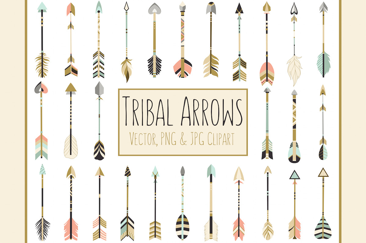 28 Tribal Arrows Vector Clipart, a Decorative Illustration by Kenna ...