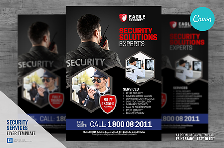Private Security Company Flyer, a Flyer Template by PSDPixel