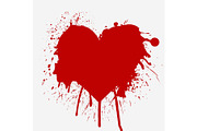 Heart shaped red splash vector, an Object Graphic by RocketArt