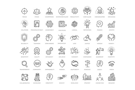 50 Math Symbols Line Icons | Outline Icons ~ Creative Market