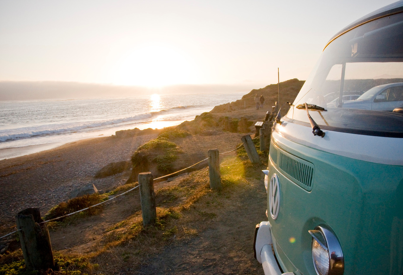 VW Bus By The Beach, a Nature Photo by Crux Creative