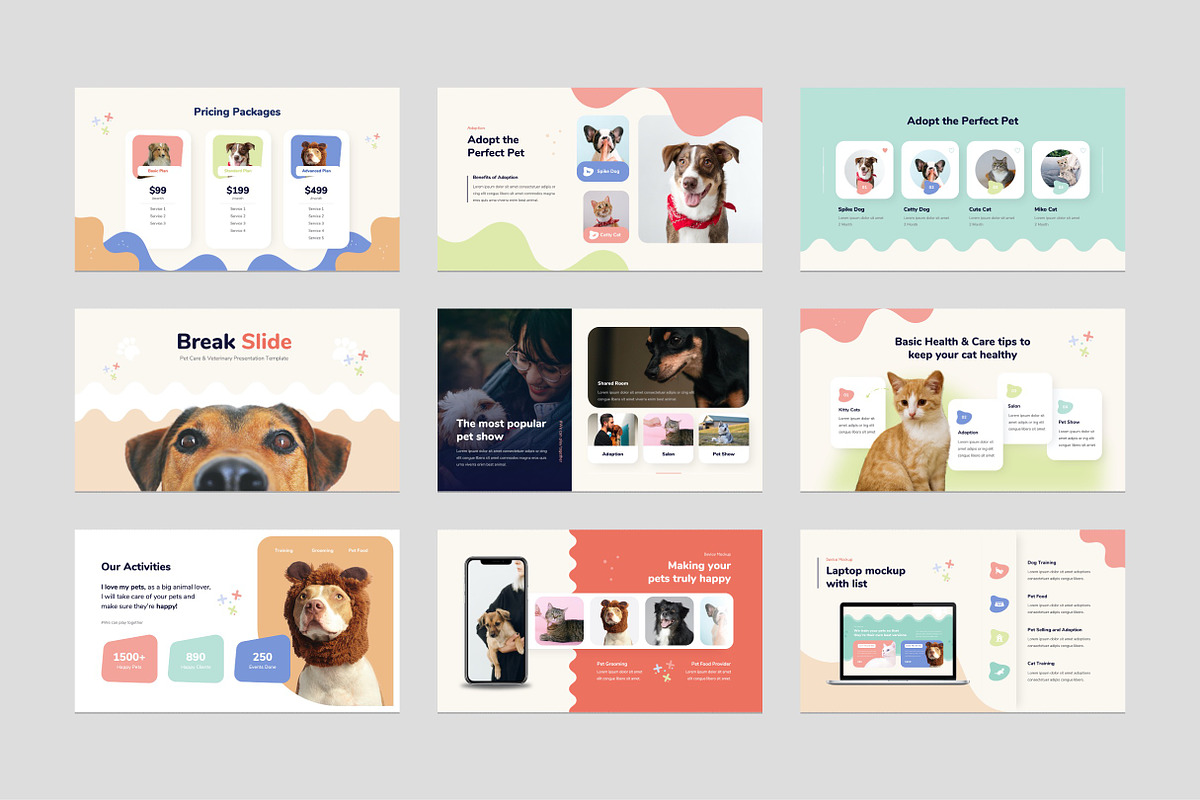 Pet Care & Veterinary Google Slides, a Presentation Template by Graphue