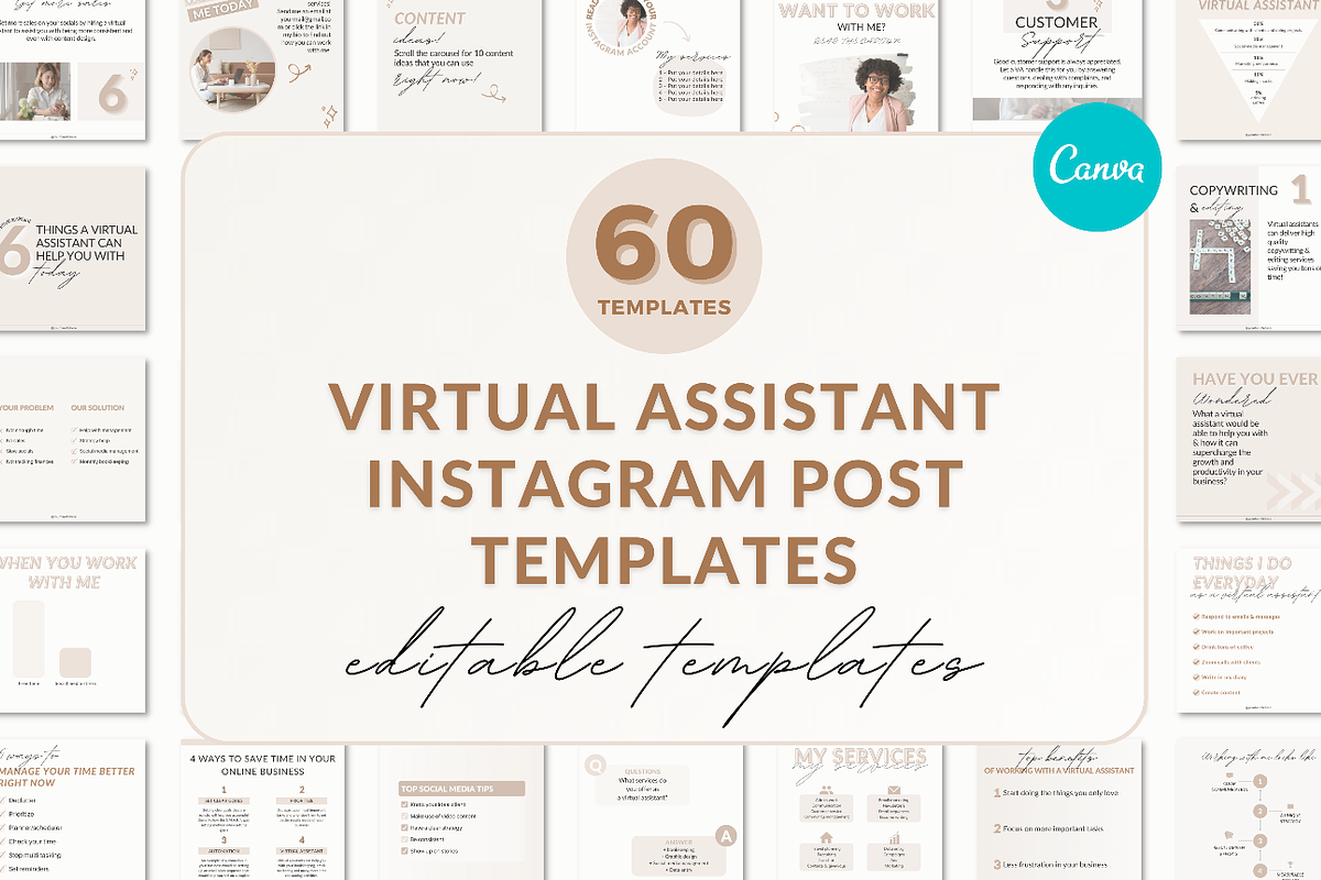 Virtual assistant Instagram Template, a Social Media Template by Cate ...