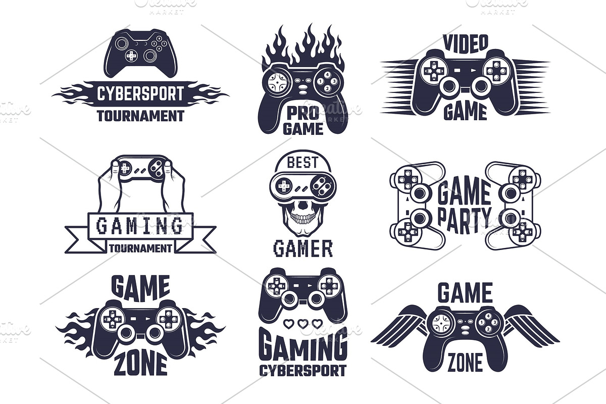 Gaming logo set. Video games and, a Background Graphic by Onyx