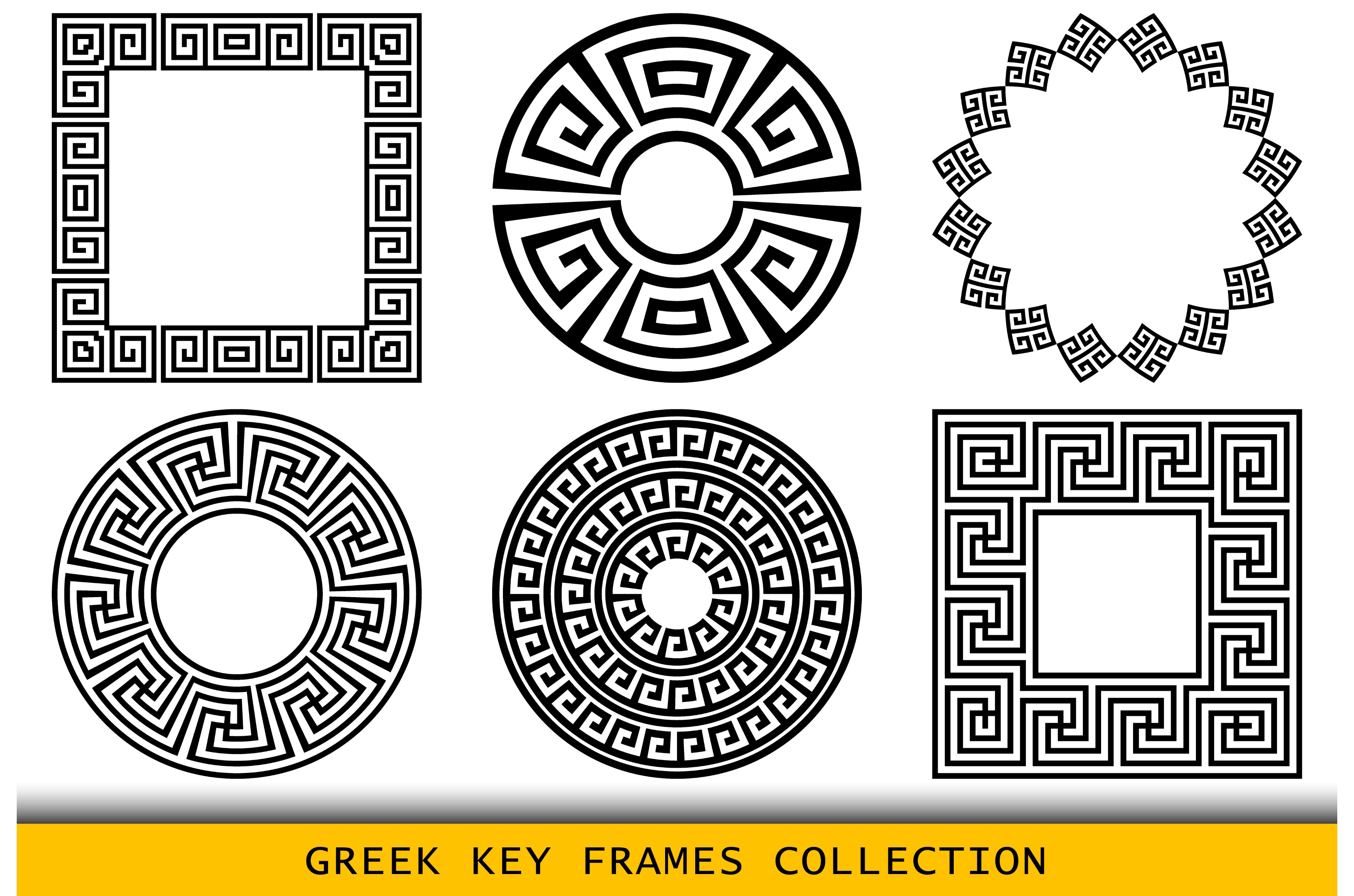 Ancient Greek frames patterns, set, a Decorative Illustration by ...