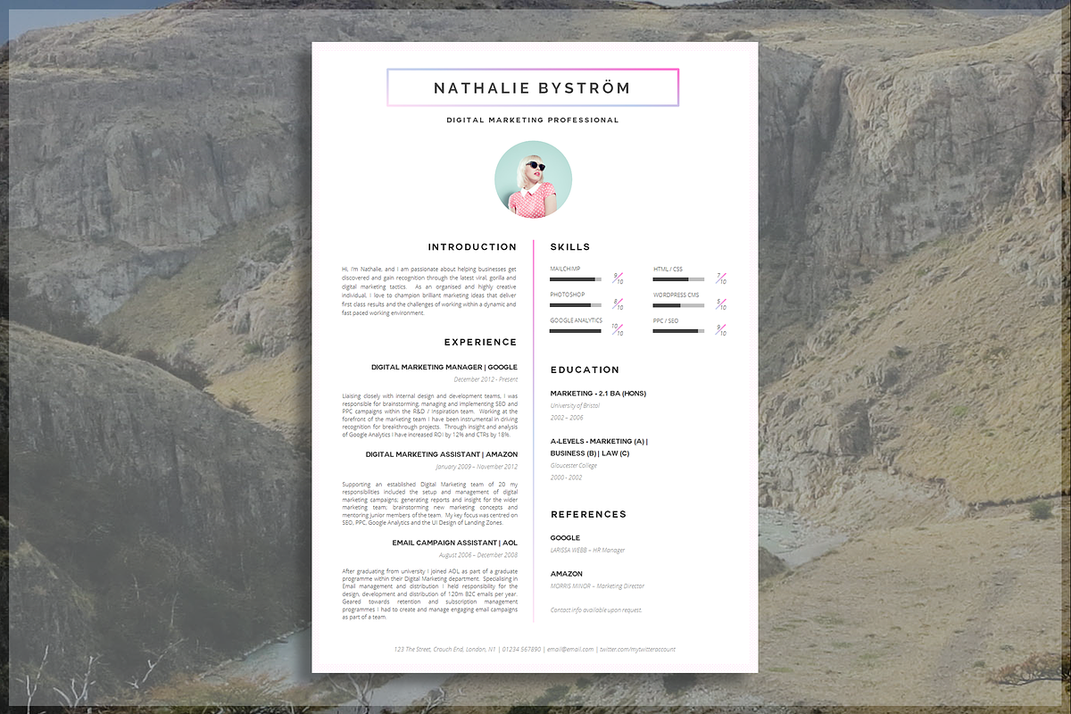 CV Template, a Resume Template by introDuice - CV / Resumes