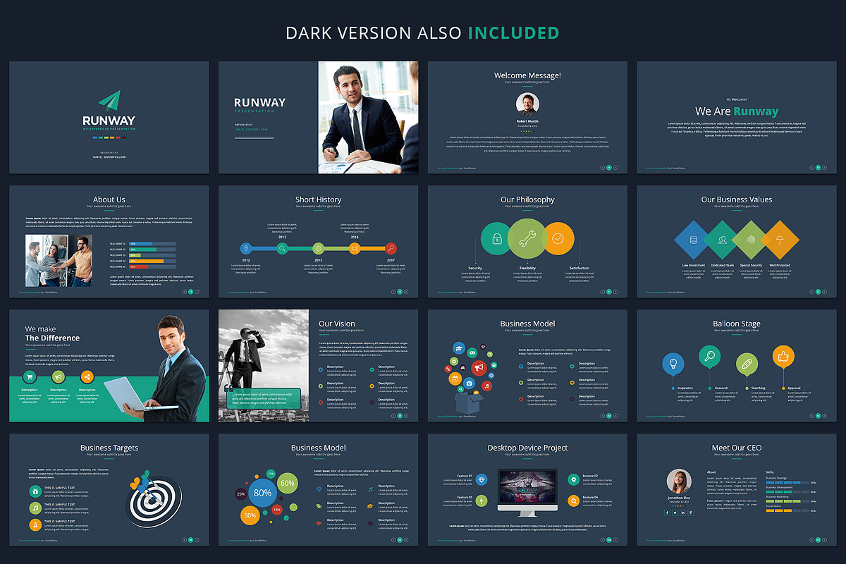 RUNWAY PowerPoint Presentation, a Presentation Template by SlideStack