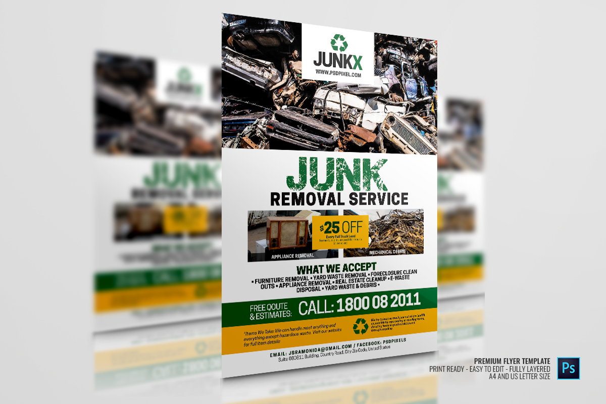 Trash Removal Flyer, a Flyer Template by PSDPixel