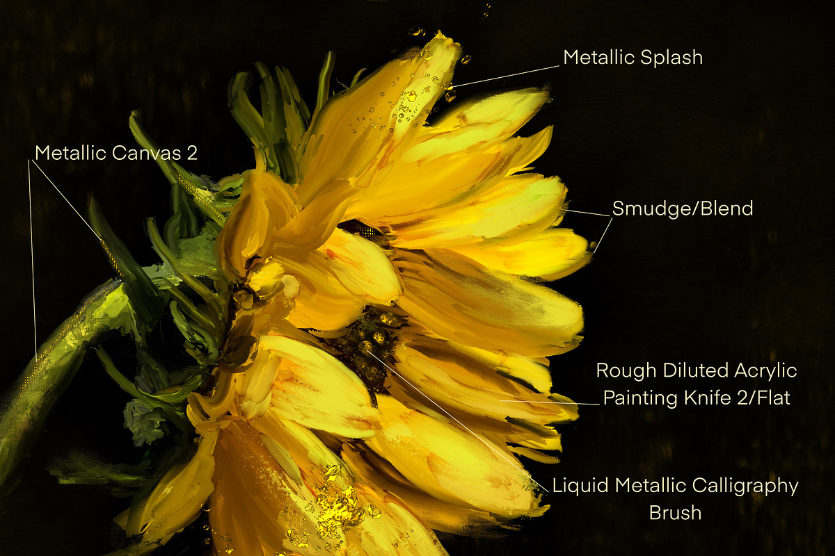 Acrylic & Metallics Brush Set, a Brush Add-On by OlgaRom | Creative Market