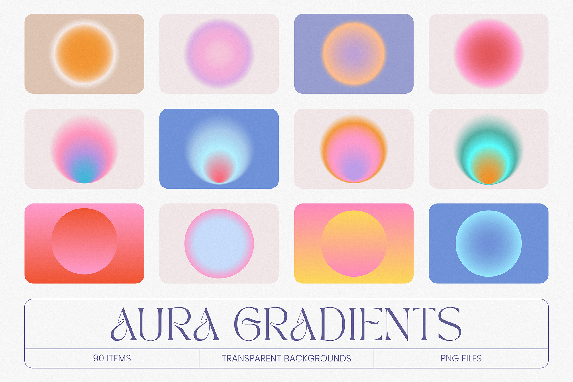 3 in 1 Round Aura Gradient Bundle, an Object Graphic by May Motif