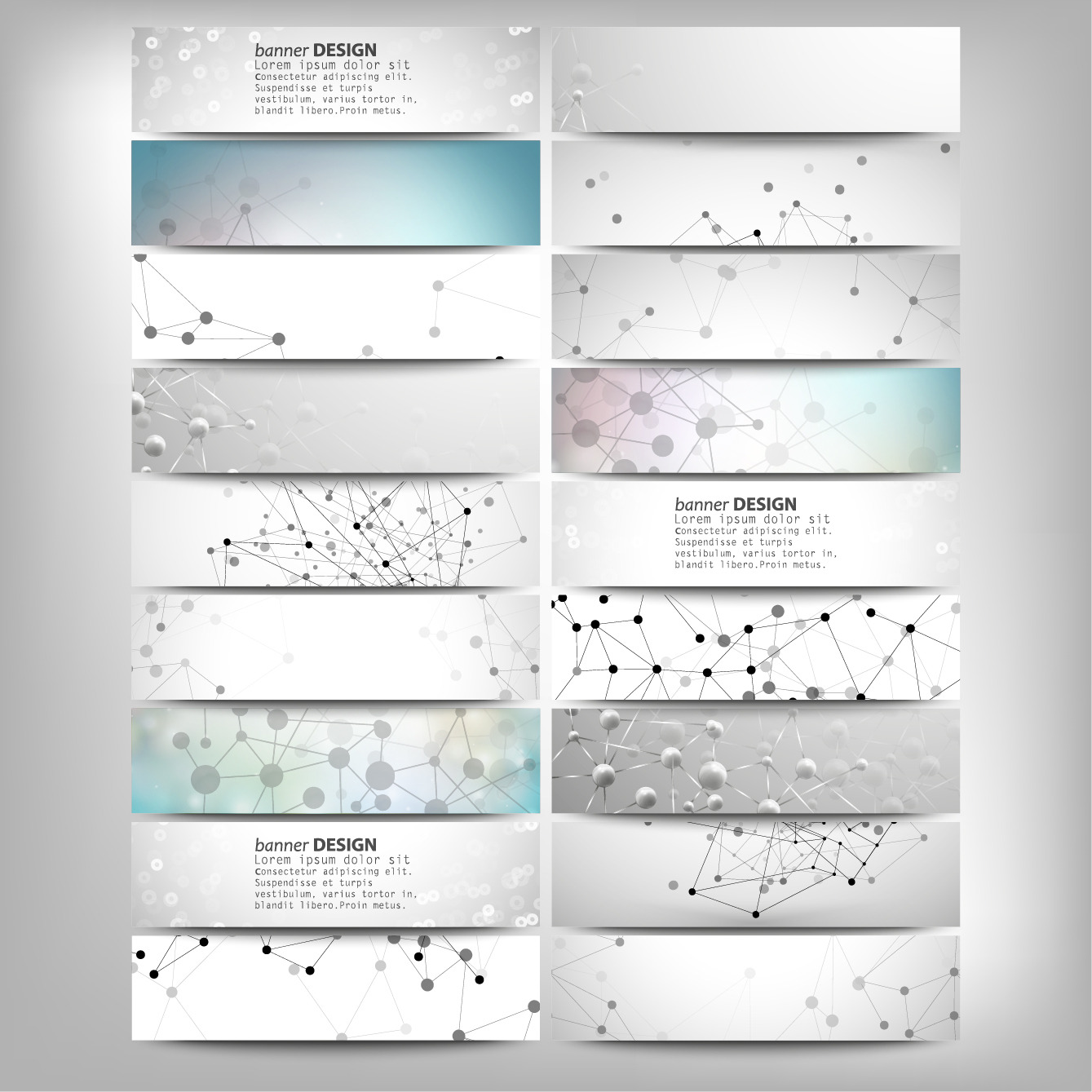 Headers set, science backgrounds, a Technology Illustration by VectorShop