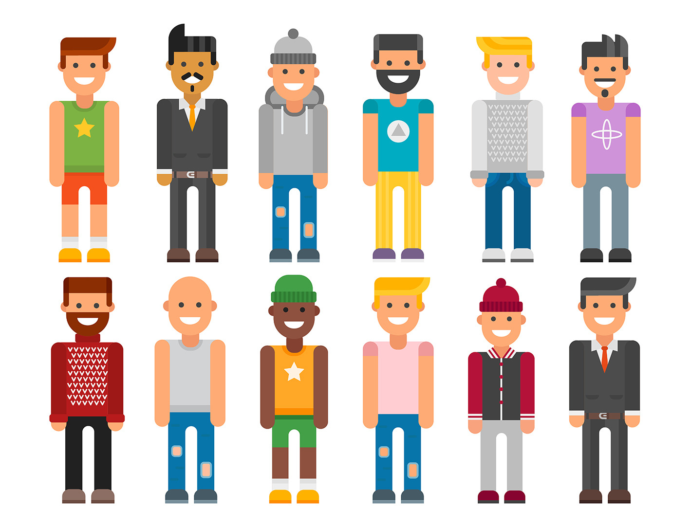 Group of men portrait vector, a Person Illustration by Vectorstockersland