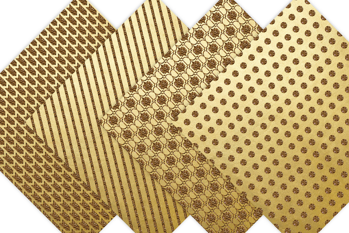 Gold Glitter Digital Paper Pack, a Texture Graphic by Leska's Digitals