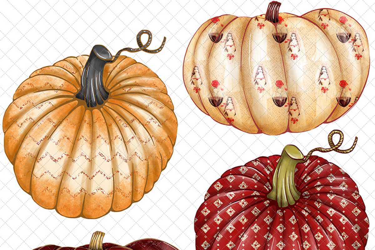 Halloween pumpkins cliparts, an Illustration by Sweet sweet design