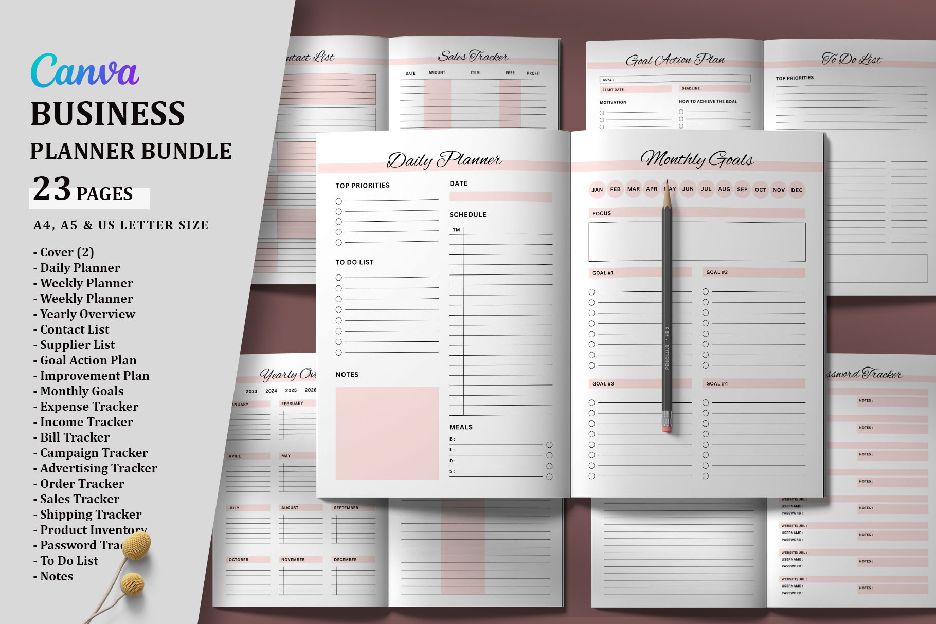 Ultimate Planner Bundle Pack Vol.35, a Stationery Template by Design Zone
