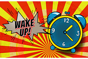 Comic alarm clock. Pop art colorful, an Object Graphic by the8monkey