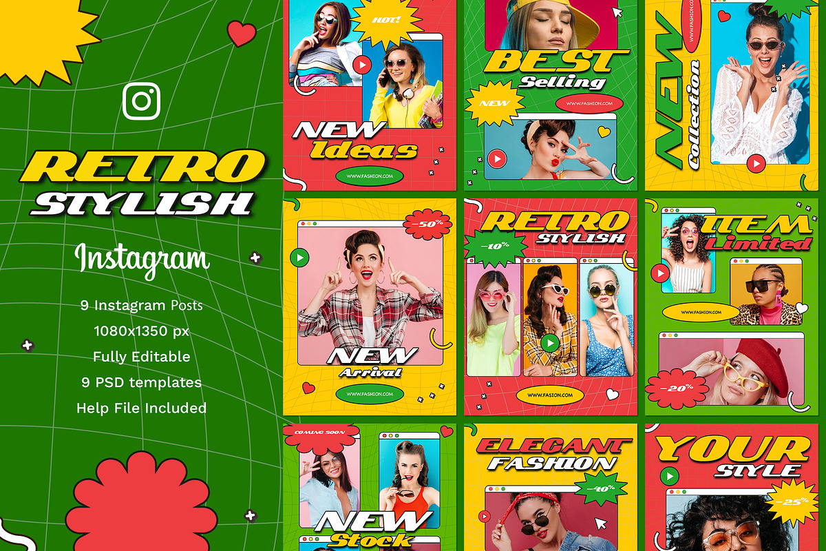 Retro Stylish Instagram, a Social Media Template by Andrew Skoch Design