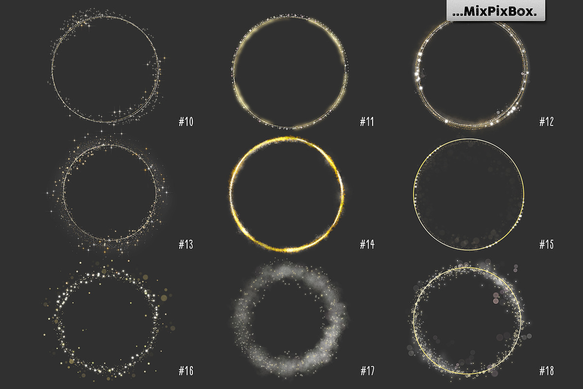 Golden Sparkling Ring Overlays | Creative Market
