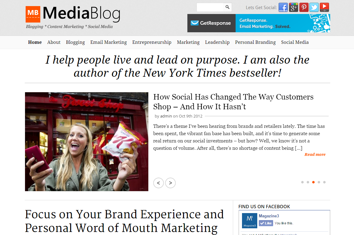 MediaBlog, a WordPress Template by Magazine3