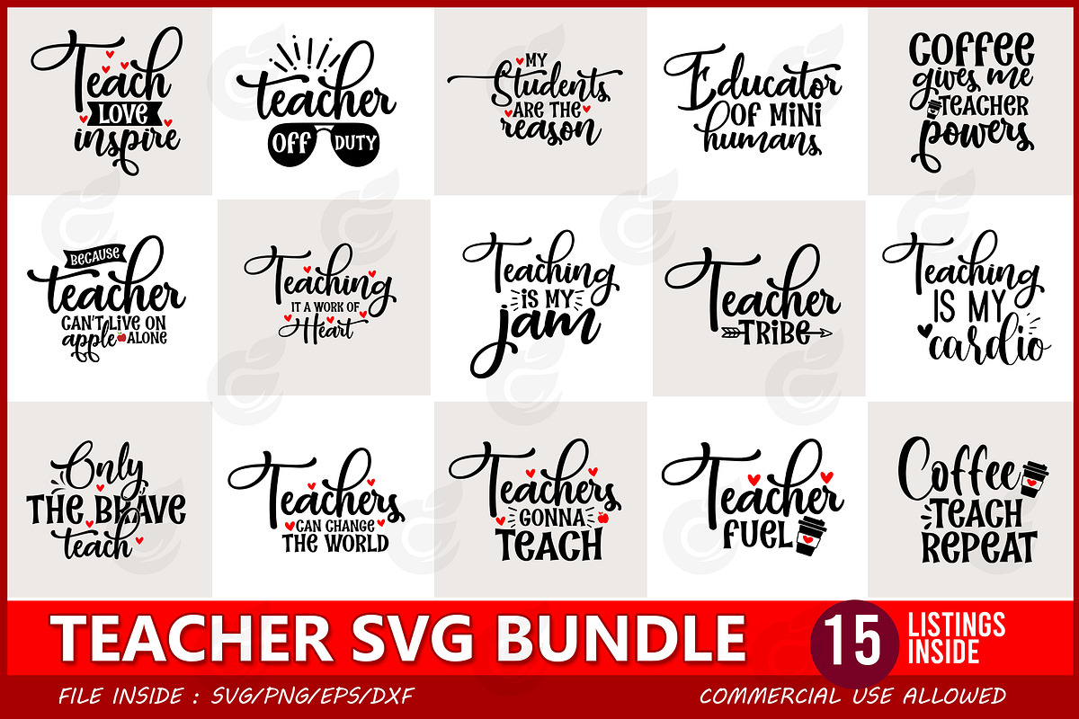 Teacher Bundle, Teacher SVG Bundle, an Education Illustration by ...