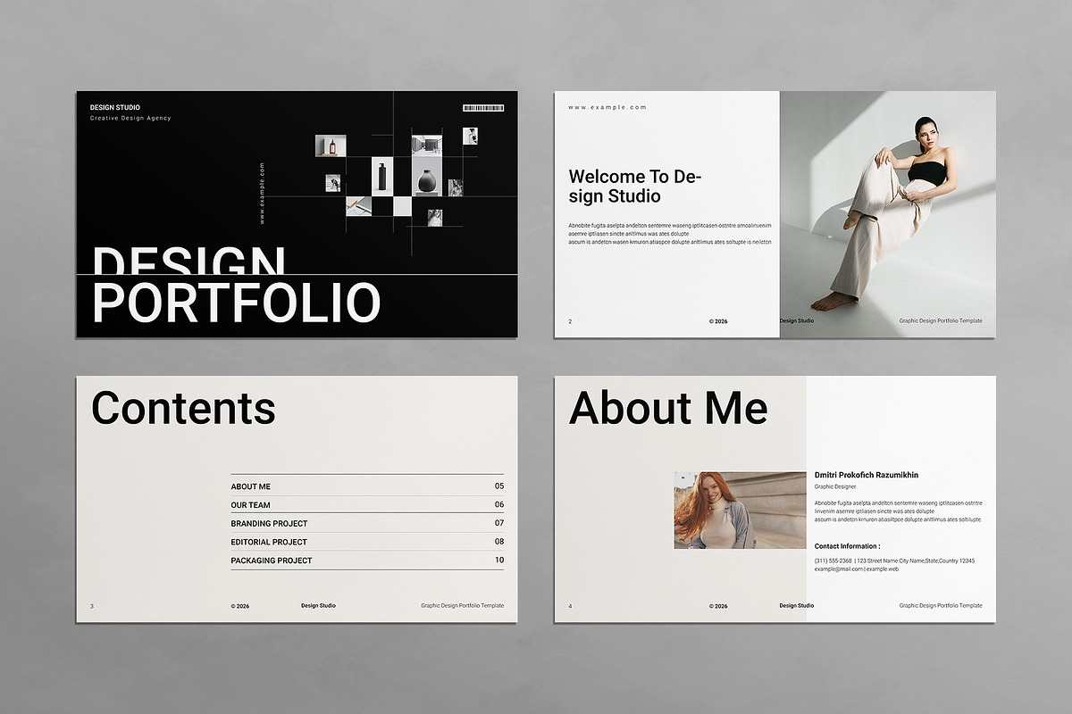 Graphic Design Portfolio Template, a Presentation Template by E-Type