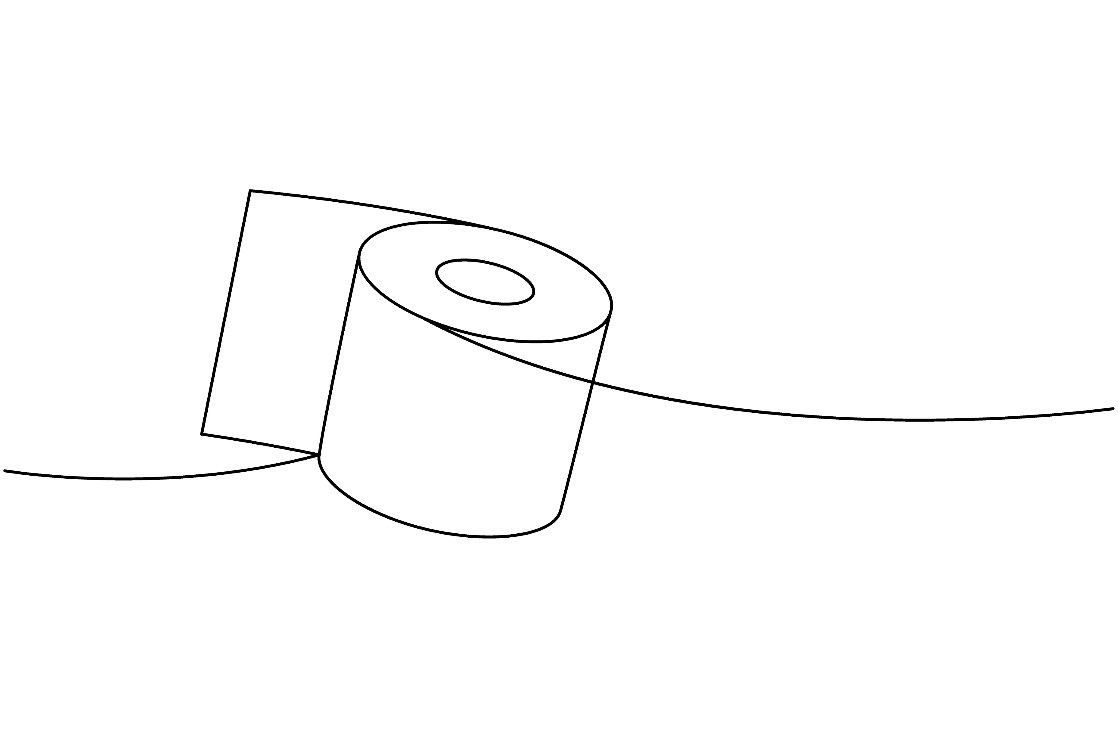 Toilet paper one line continuous, an Object Illustration by GraphiShop