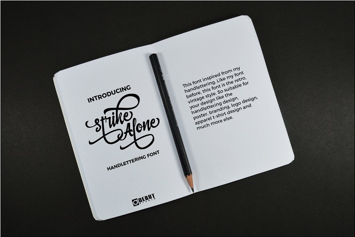 Strike Alone Script, a Script Font by Debut Studio