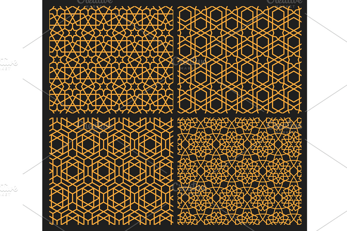 Mashrabiya Arabesque patterns, an Illustration by Vector Tradition
