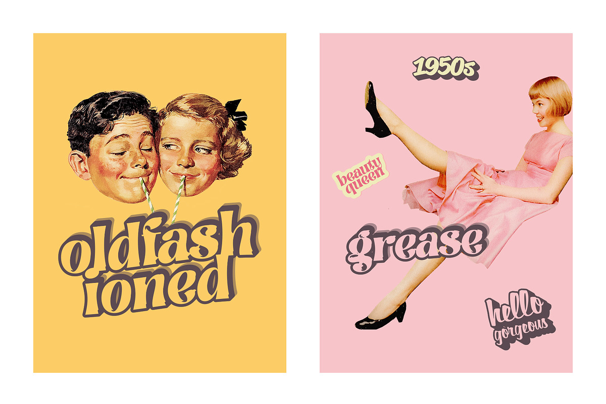 1950s Collage Art Pack, a Background Graphic by Pulpixel Design