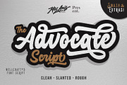 Advocate Script 4 Style + Extras, a Script Font by Masanis
