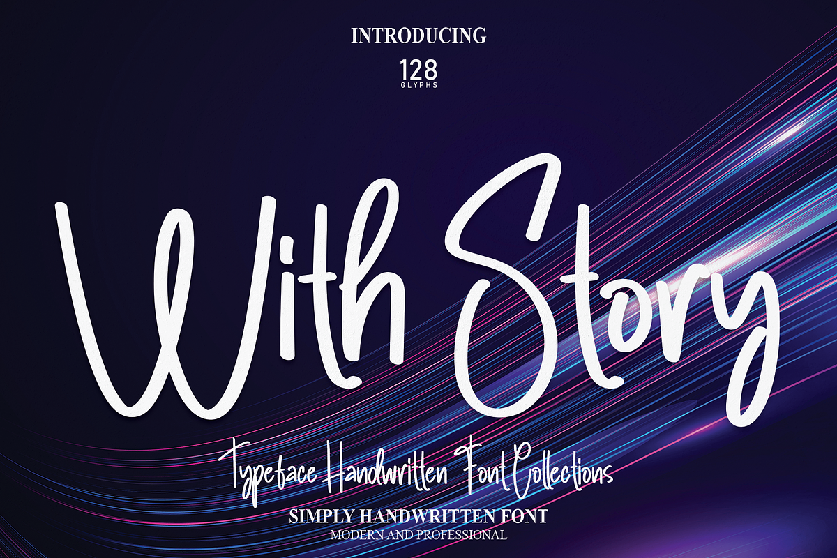 With Story | Script Font, a Script Font by Scratchones | Creative Market