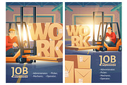 Work vacancy promo posters, job, a Work Illustration by art PVP - market
