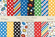 Superhero Digital Paper Pack | Graphics ~ Creative Market