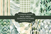 Sage Green Seamless Patterns, a Pattern Graphic by NadiaTheronArt