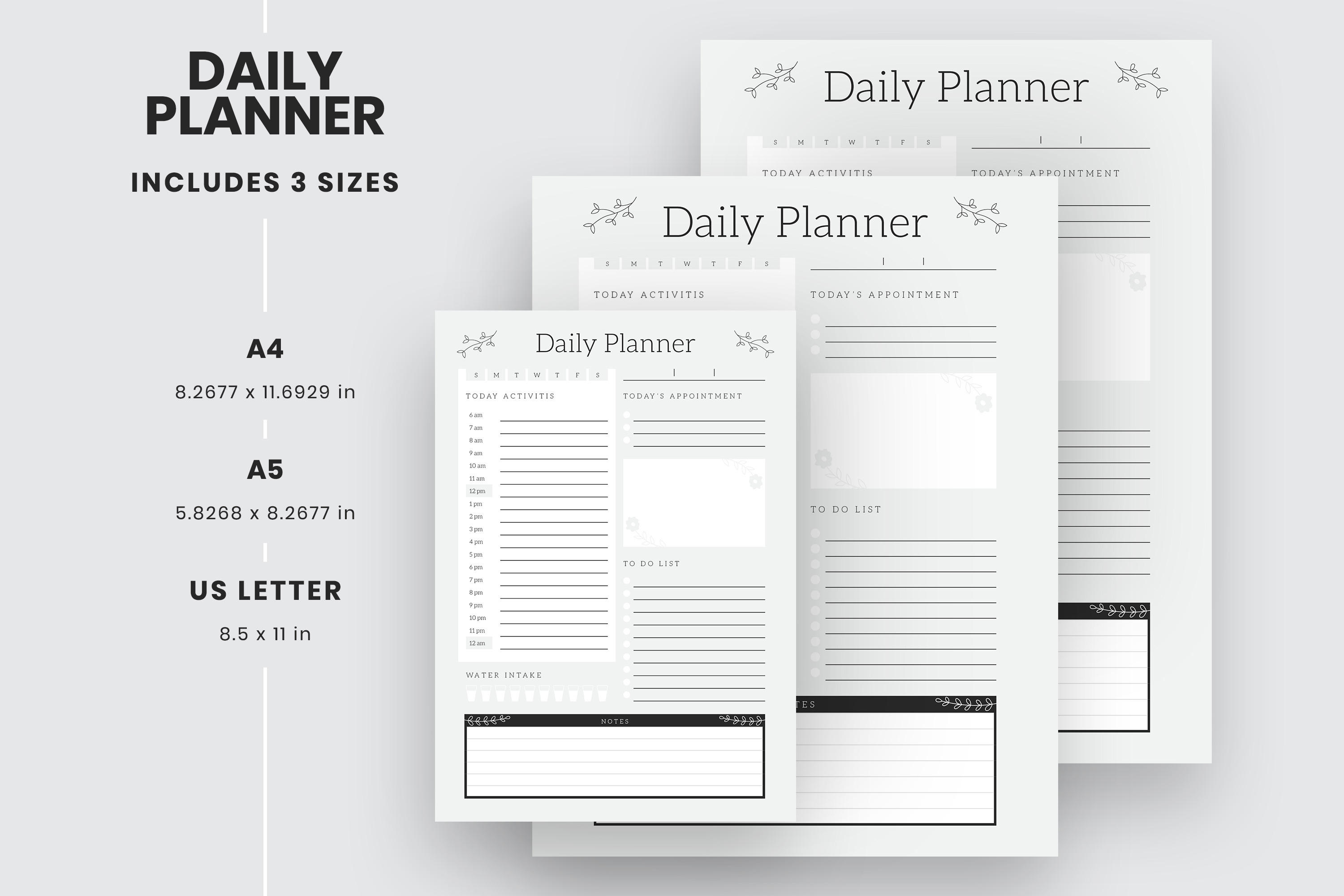 Daily Planner Sheet, a Stationery Template by Amit Debnath | Creative ...