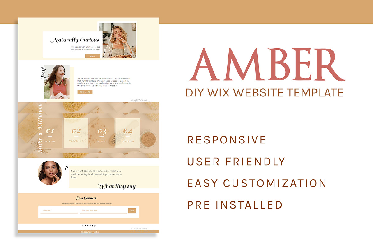 Amber Wix Website Template, a Wix Template by Design Unique