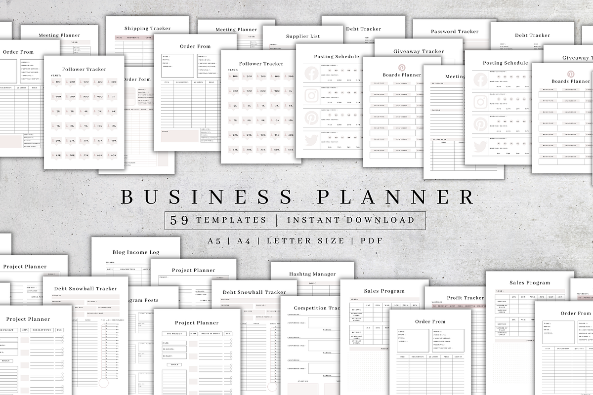 Digital Business Planner Templates, a Stationery Template by ...