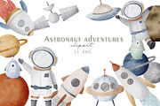 Watercolor astronaut clipart PNG, an Illustration by SleptArt