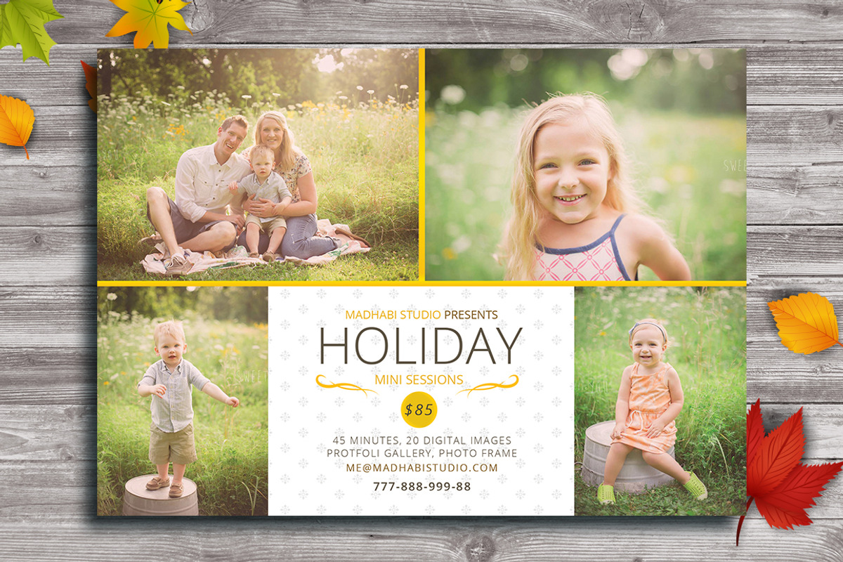 Holiday Mini Session Marketing Board, a Flyer Template by Madhabi Studio