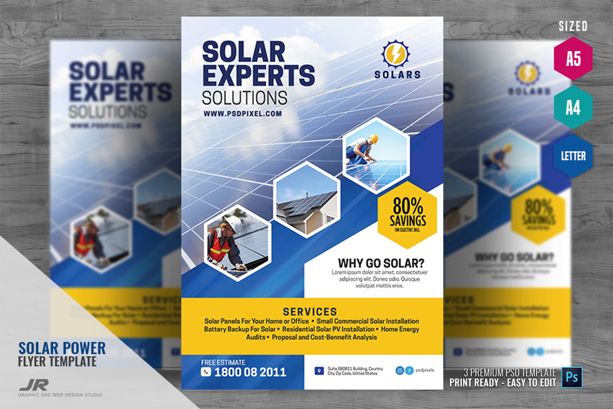 Solar Energy Promotional Flyer, a Flyer Template by PSDPixel