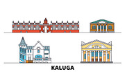 Russia, Kaluga flat landmarks vector | Work Illustrations ~ Creative Market