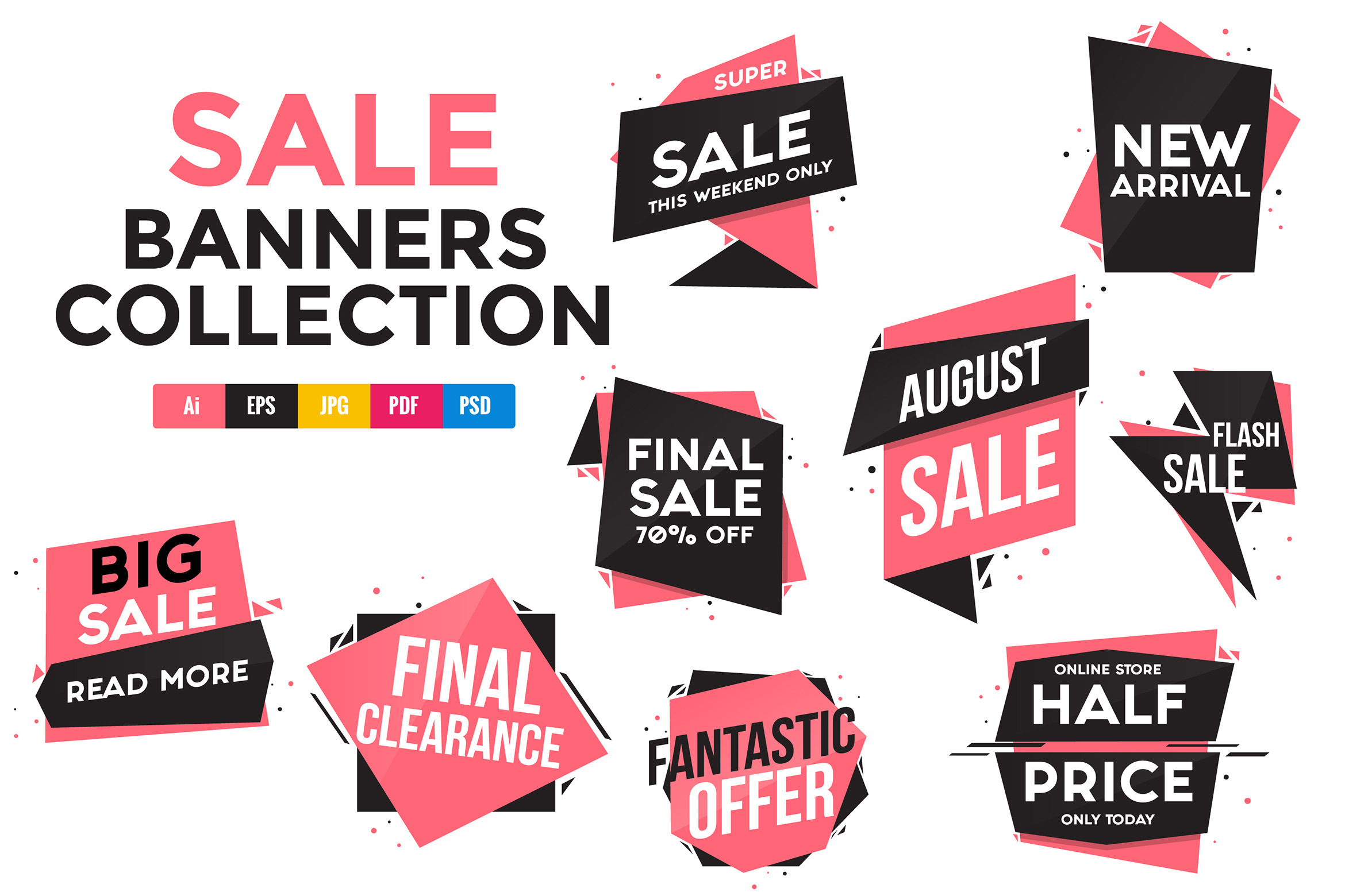 Collection of Sale Discount Banners, an Illustration by Creative Graphics